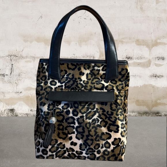 Brighton | Bags | Brighton Faux Fur Leopard Print Shoulder Bag Tote ...